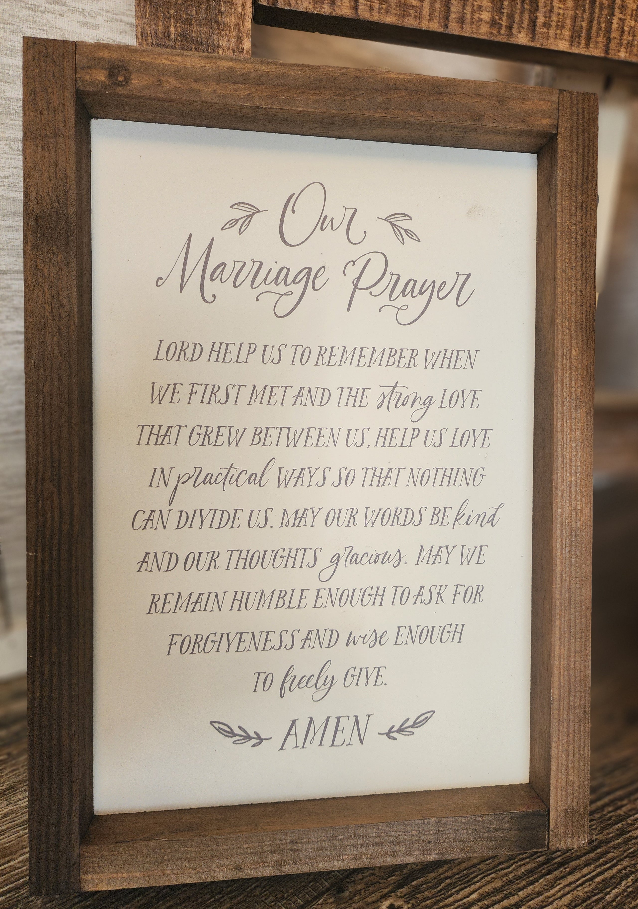 Marriage Prayer Sign | The Crest Cafe & Shoppe